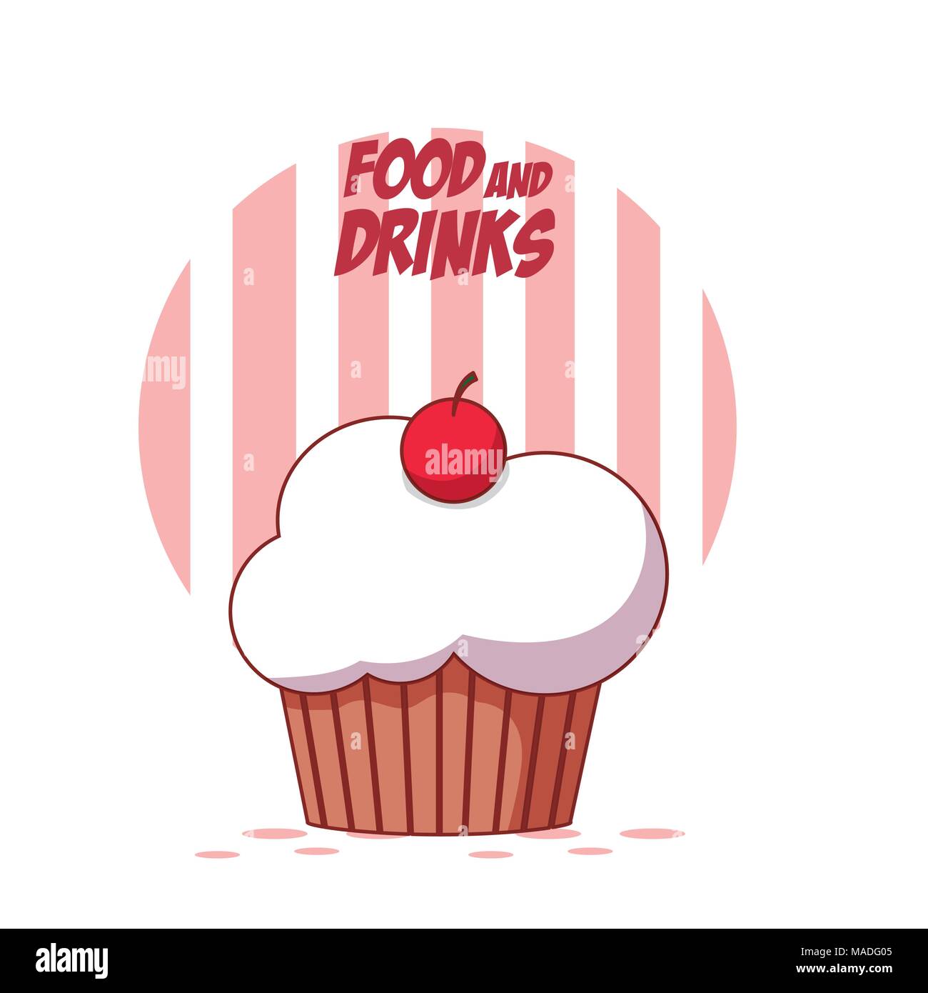 Sweet Cupcake Dessert Vector Illustration Graphic Design Stock Vector