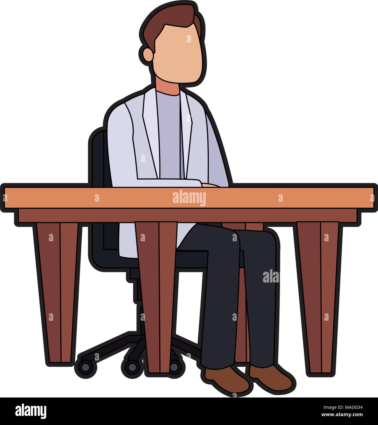 Doctor man seated at desk Stock Vector Image & Art - Alamy