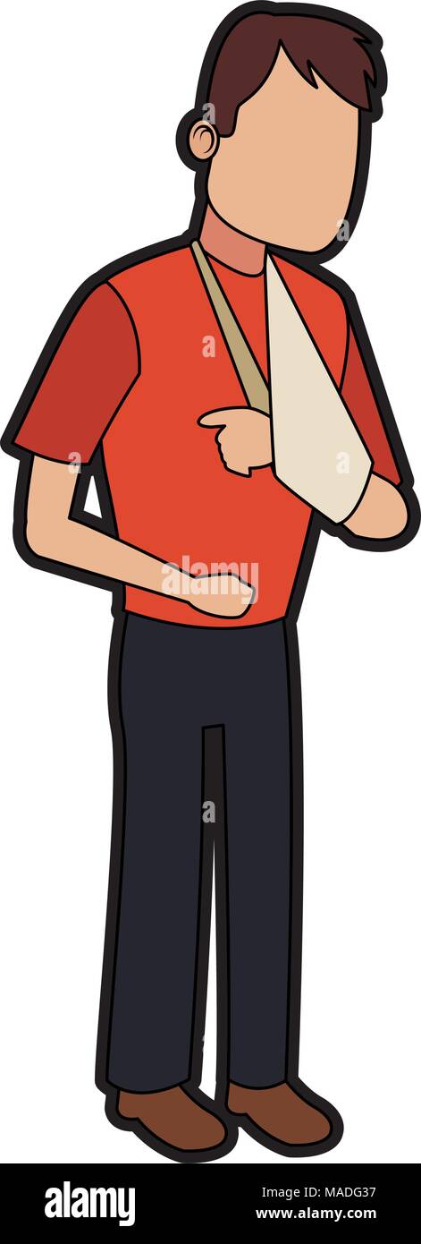 Man with cast arm Stock Vector Image & Art - Alamy