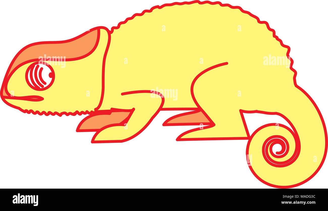 duo color nature chameleon animal with exotic skin vector illustration ...