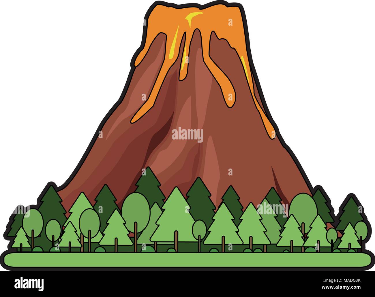 Cartoon Volcano Not Erupting
