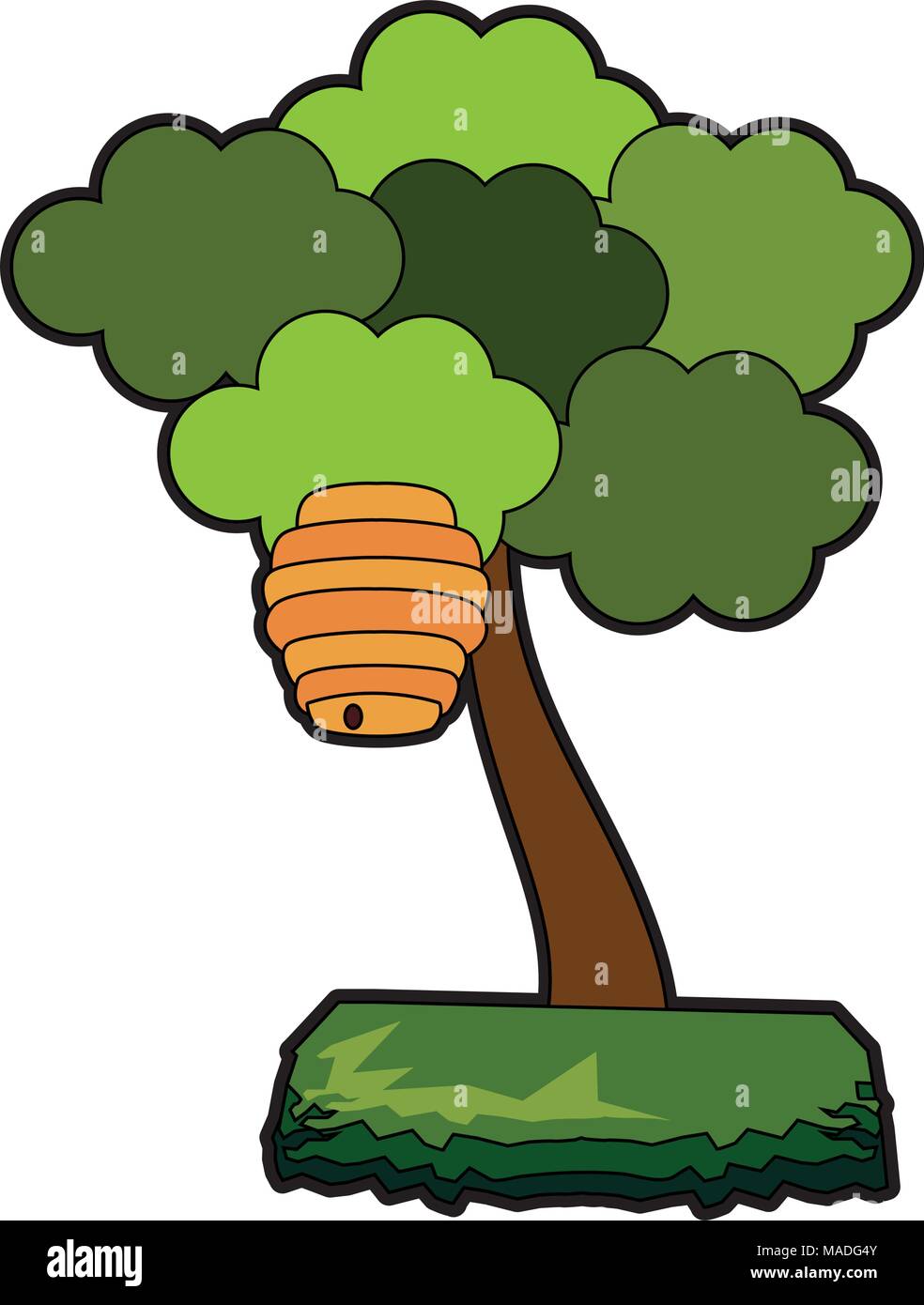 Honeycomb in tree Stock Vector Image & Art - Alamy