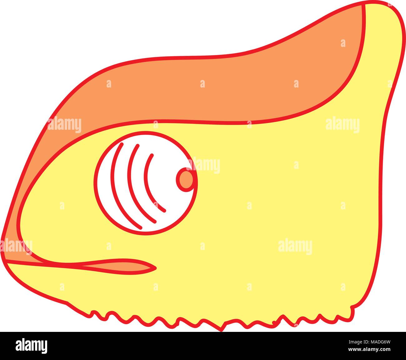 duo color exotic chameleon head nature animal vector illustration Stock ...