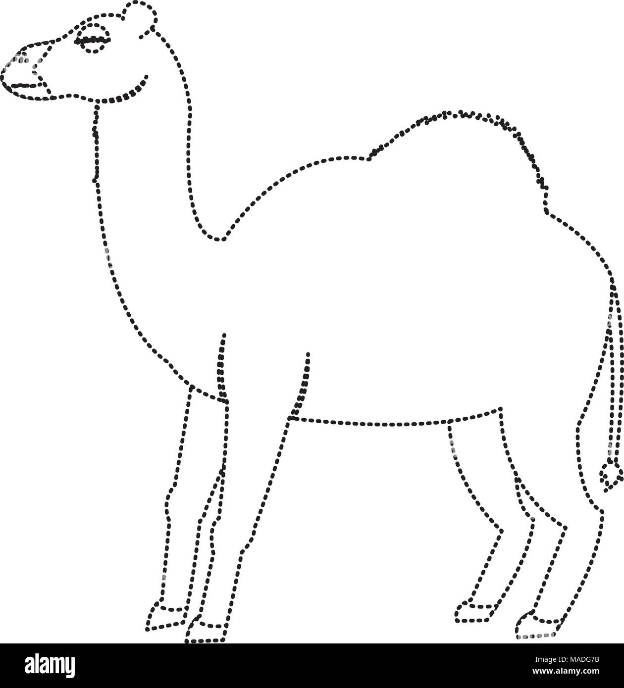 dotted shape cute nature dromedary desert animal vector illustration ...