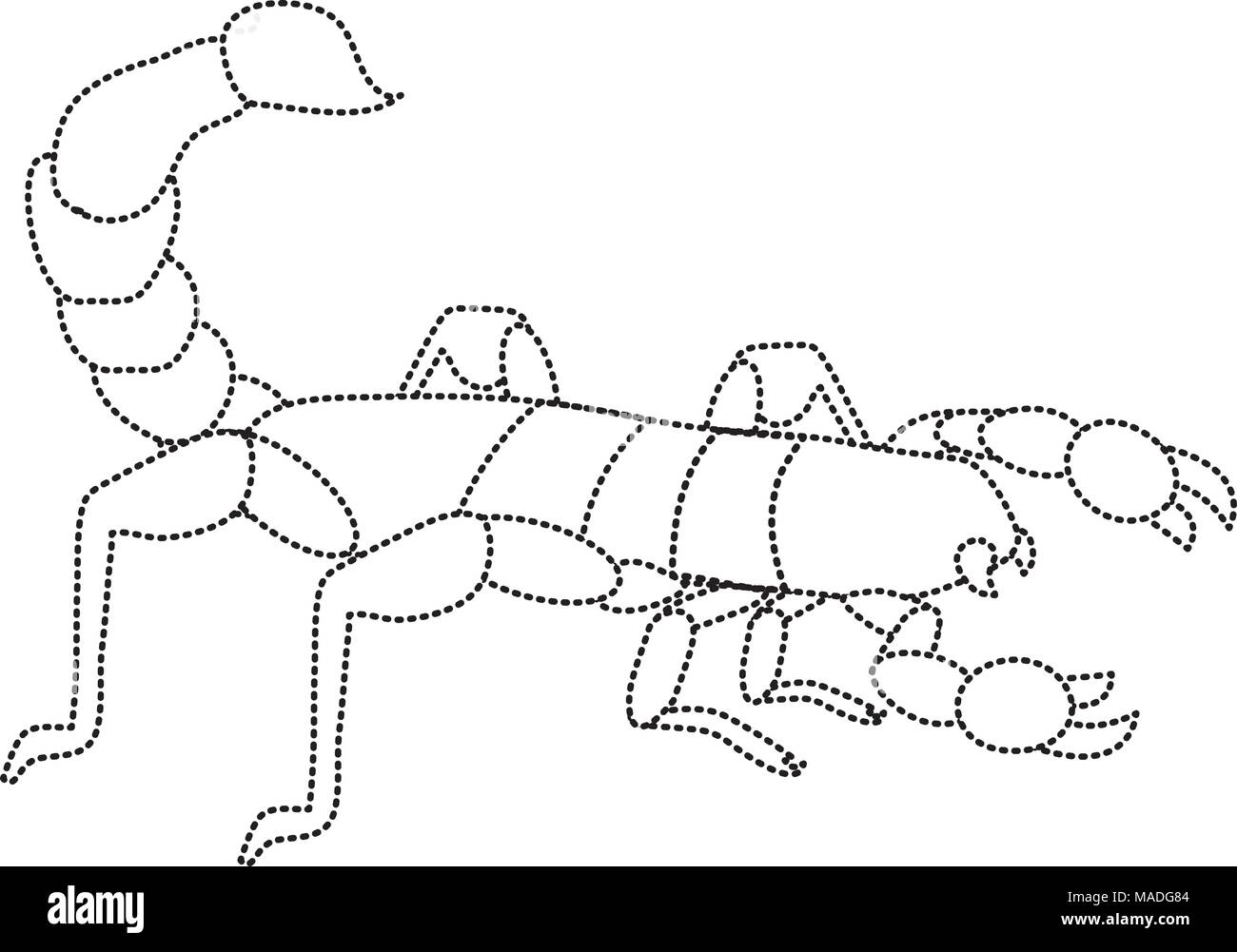 dotted shape danger scorpion wild toxic animal vector illustration ...