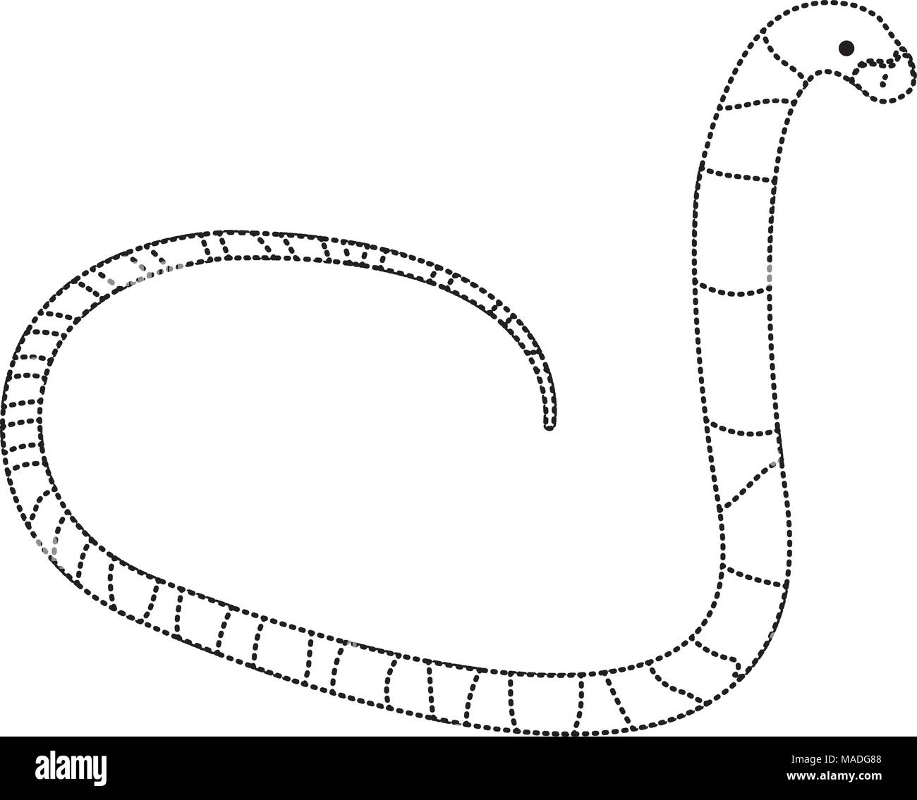 dotted shape wild serpent animal with danger poison vector illustration ...