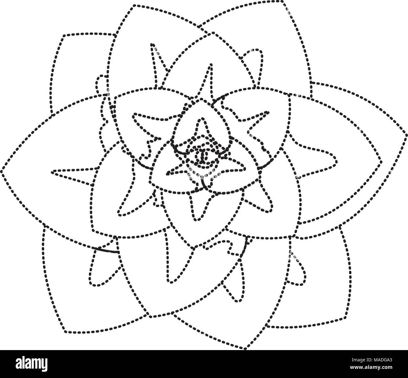 dotted shape cute flower with beautiful nature petals vector ...