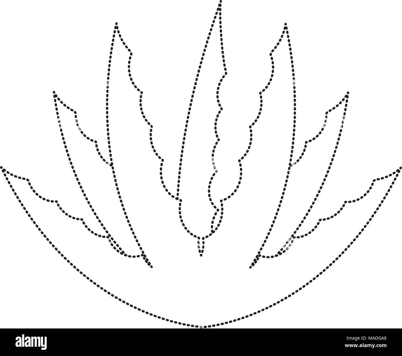 dotted shape nature plant with botany flora leaves vector illustration ...