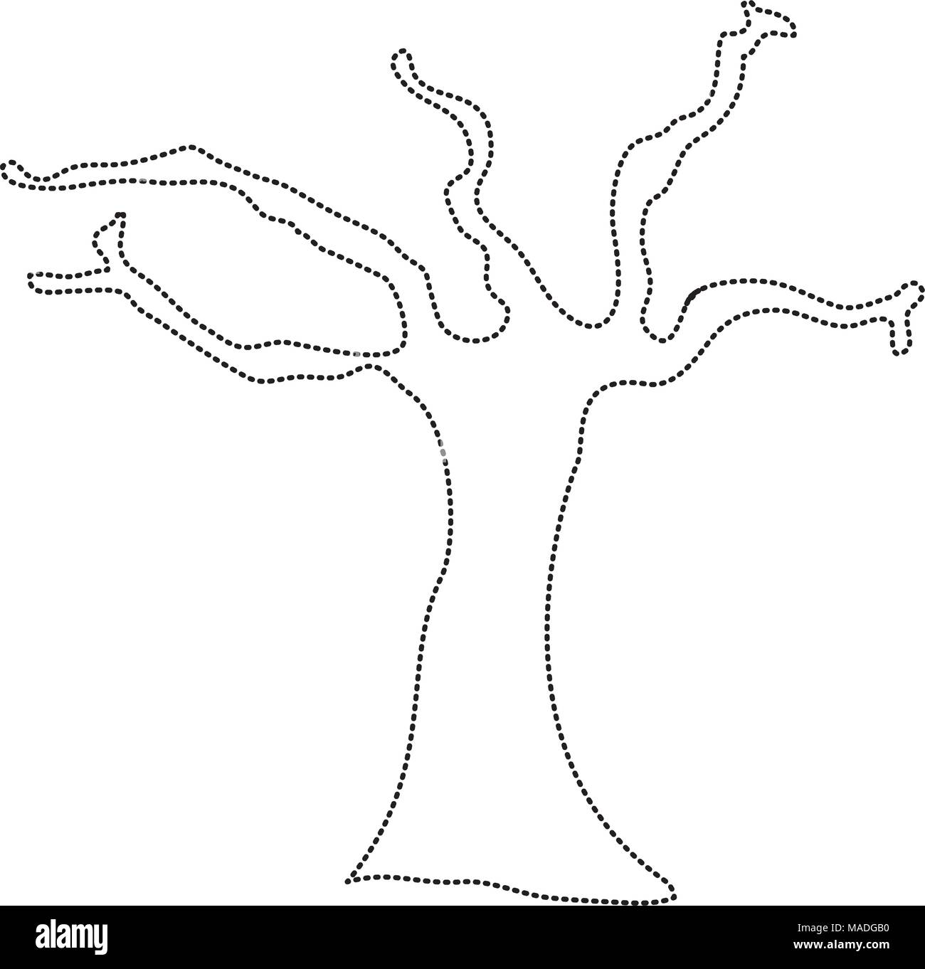 dotted shape nature tree with dry branches in the desert vector ...