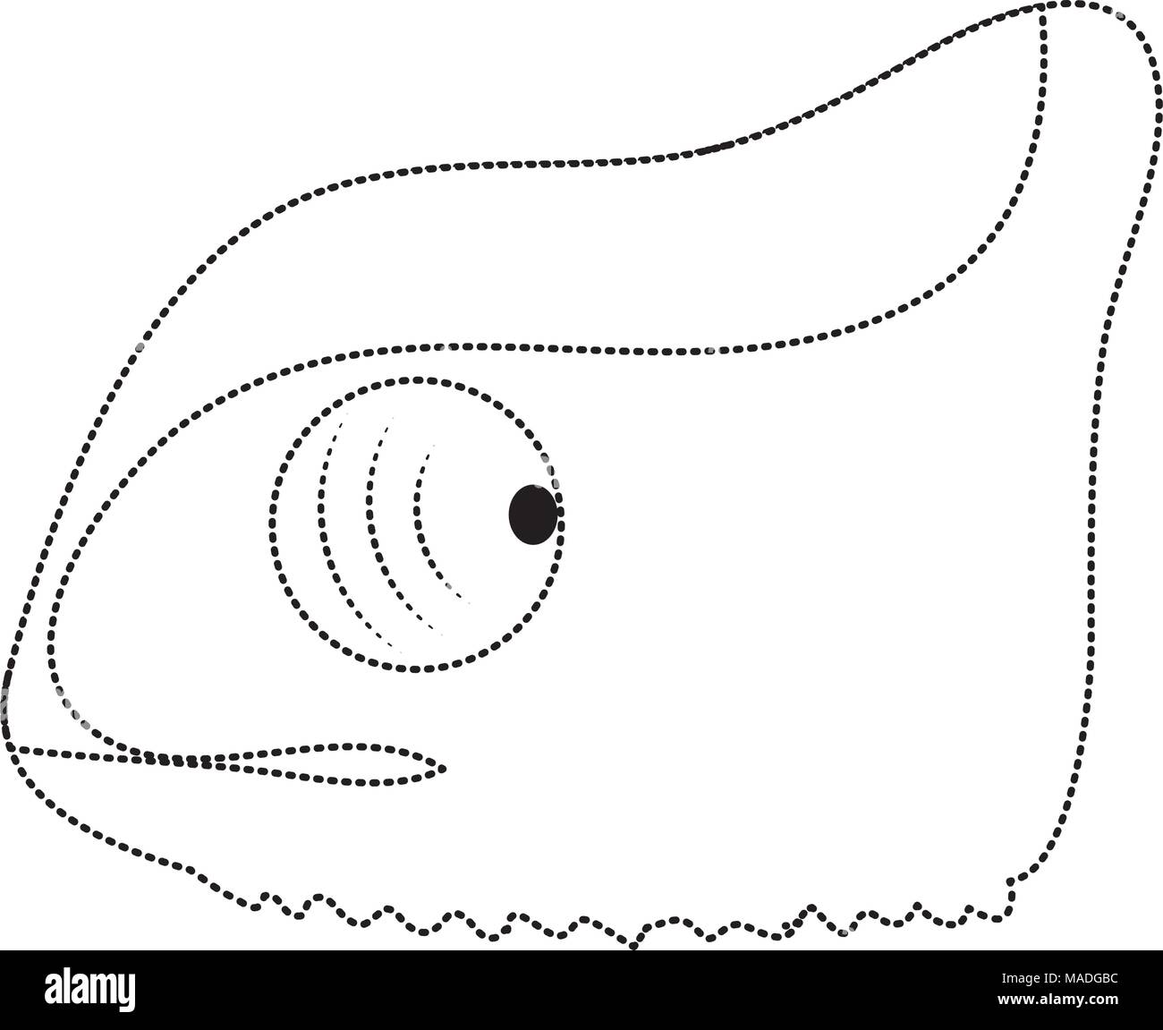 dotted shape exotic chameleon head nature animal vector illustration ...