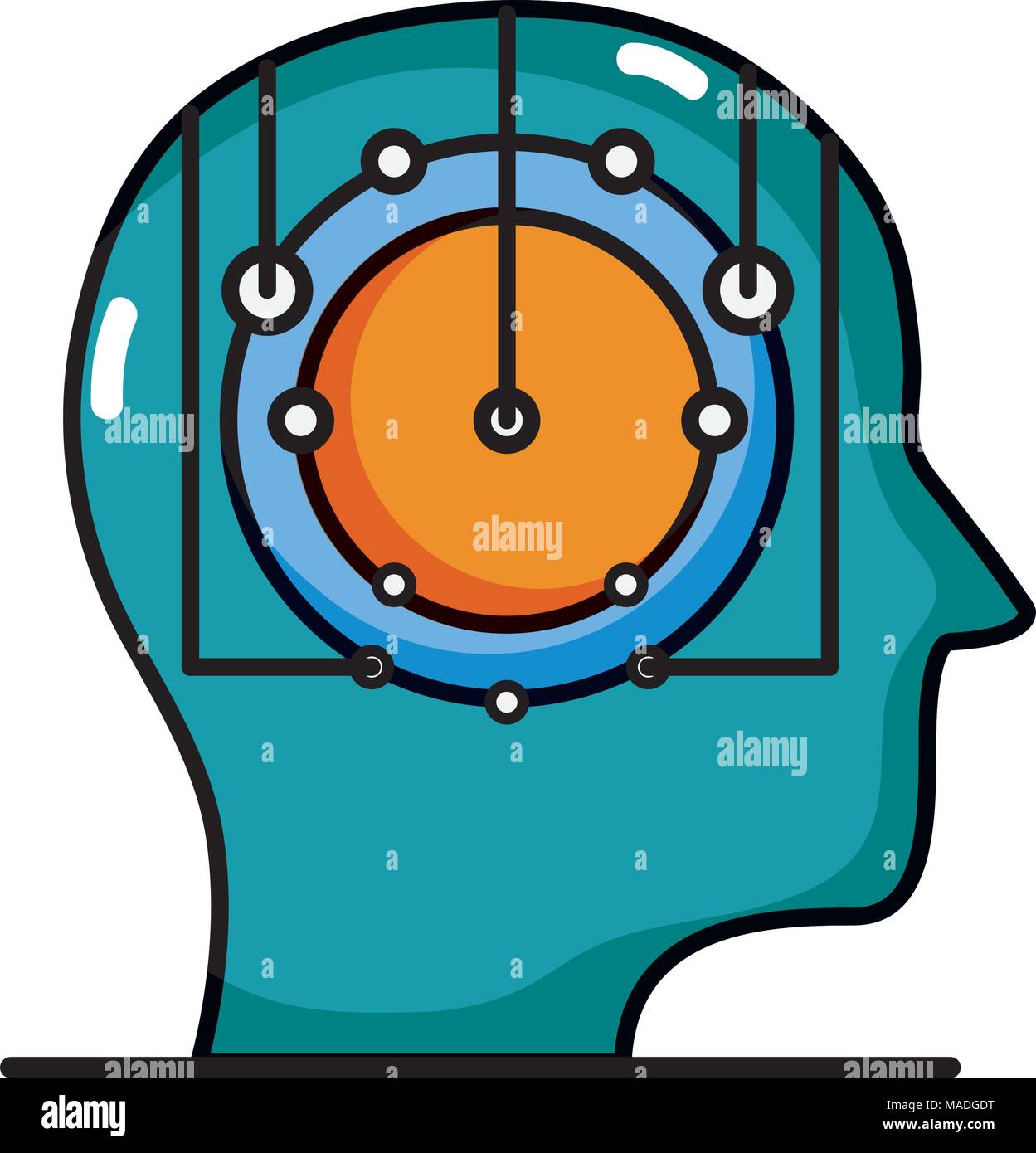 artificial brain digital intelligence technology vector illustration ...