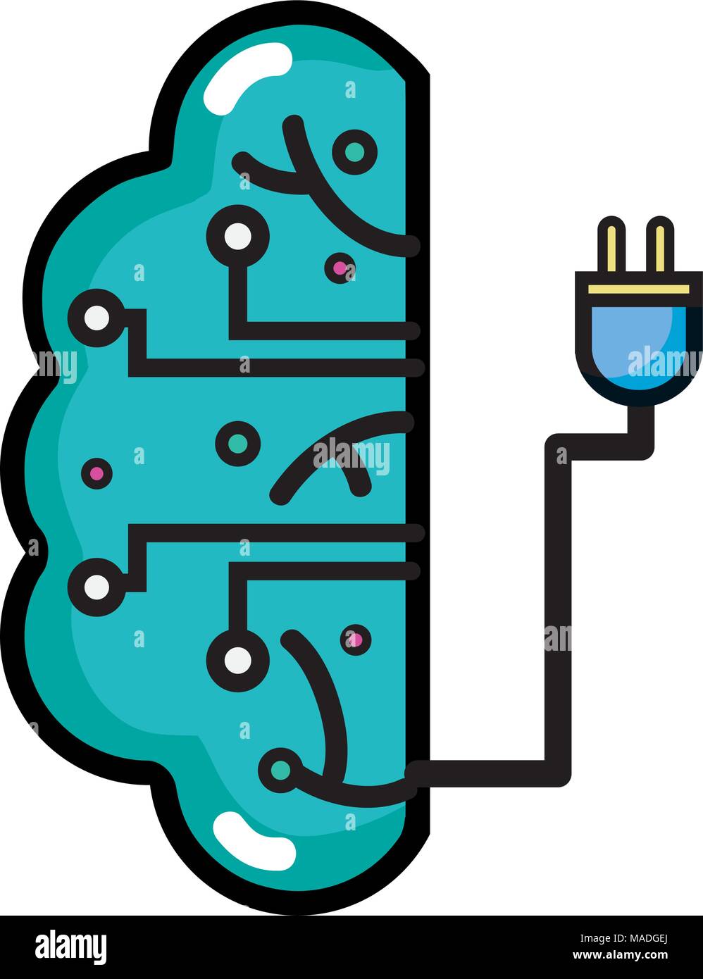 Power cable brain Stock Vector Images - Alamy