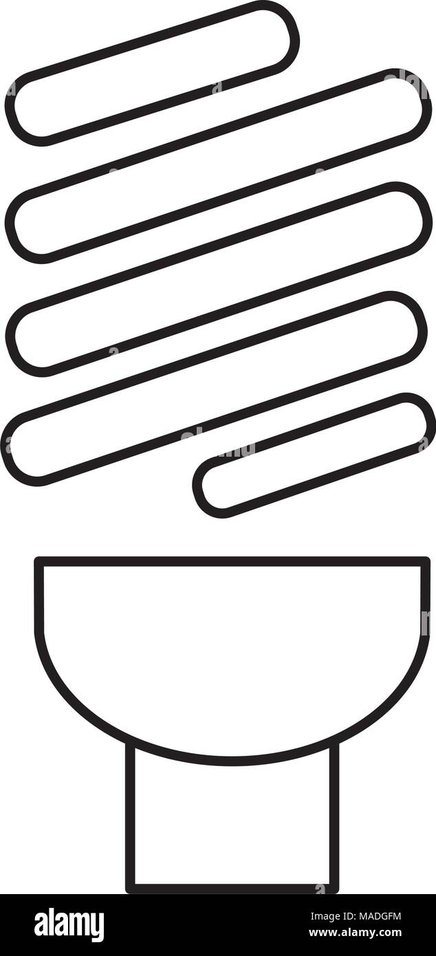line bulb energy technology ecology conservation vector illustration ...