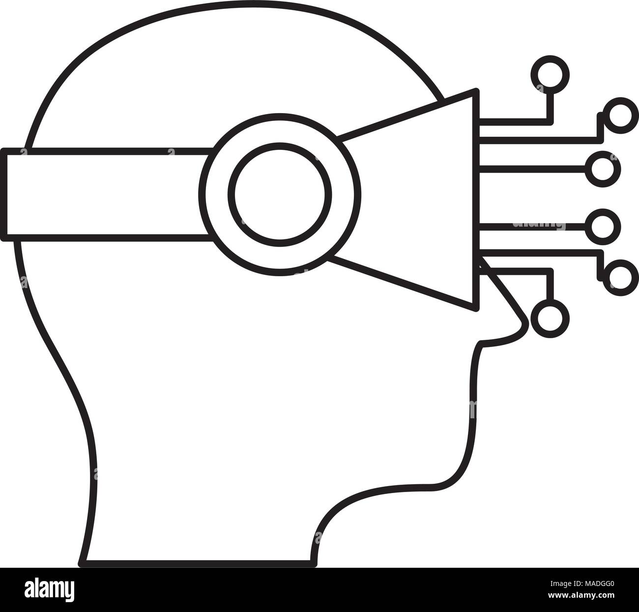 line future artificial visual digital technology vector illustration ...