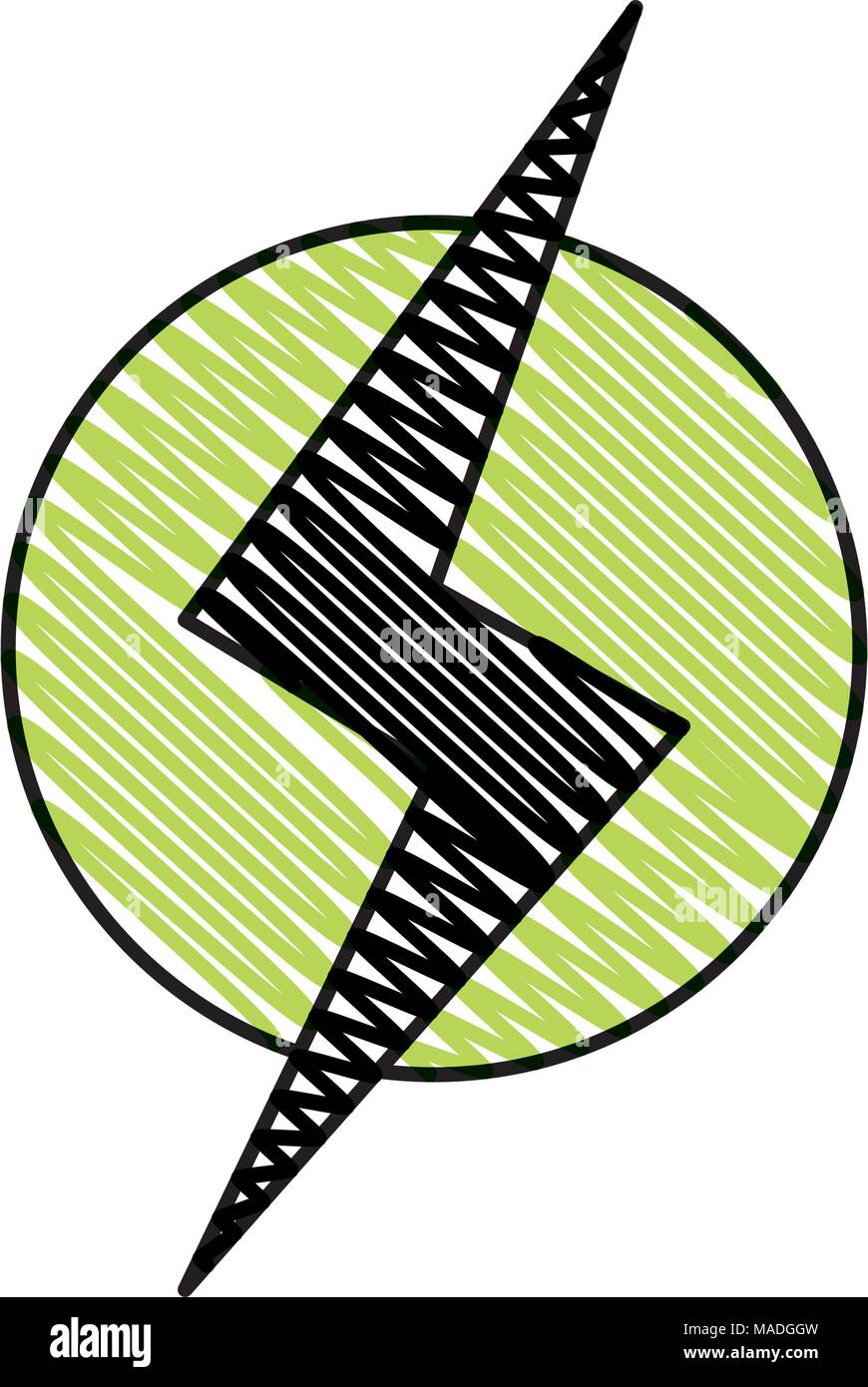 doodle power hazard energy to danger symbol vector illustration Stock ...