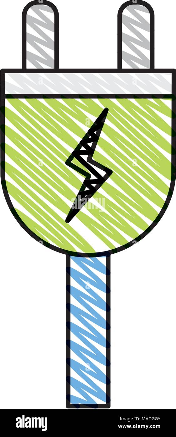 doodle energy power cable technology corservation vector illustration ...