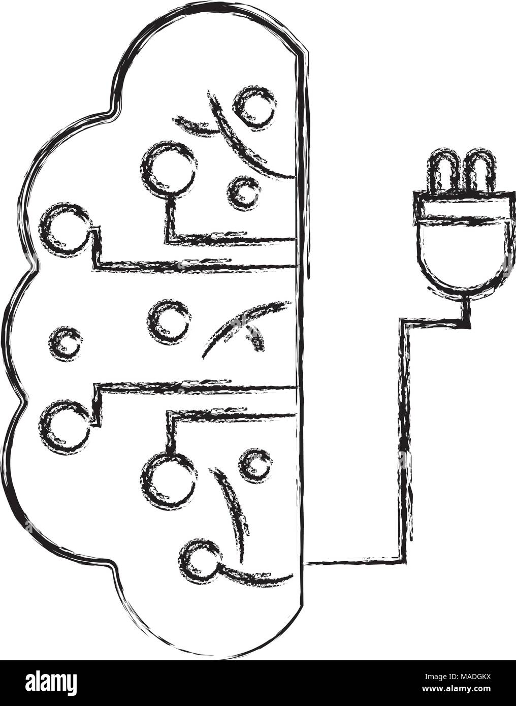 Power cable brain Stock Vector Images - Alamy