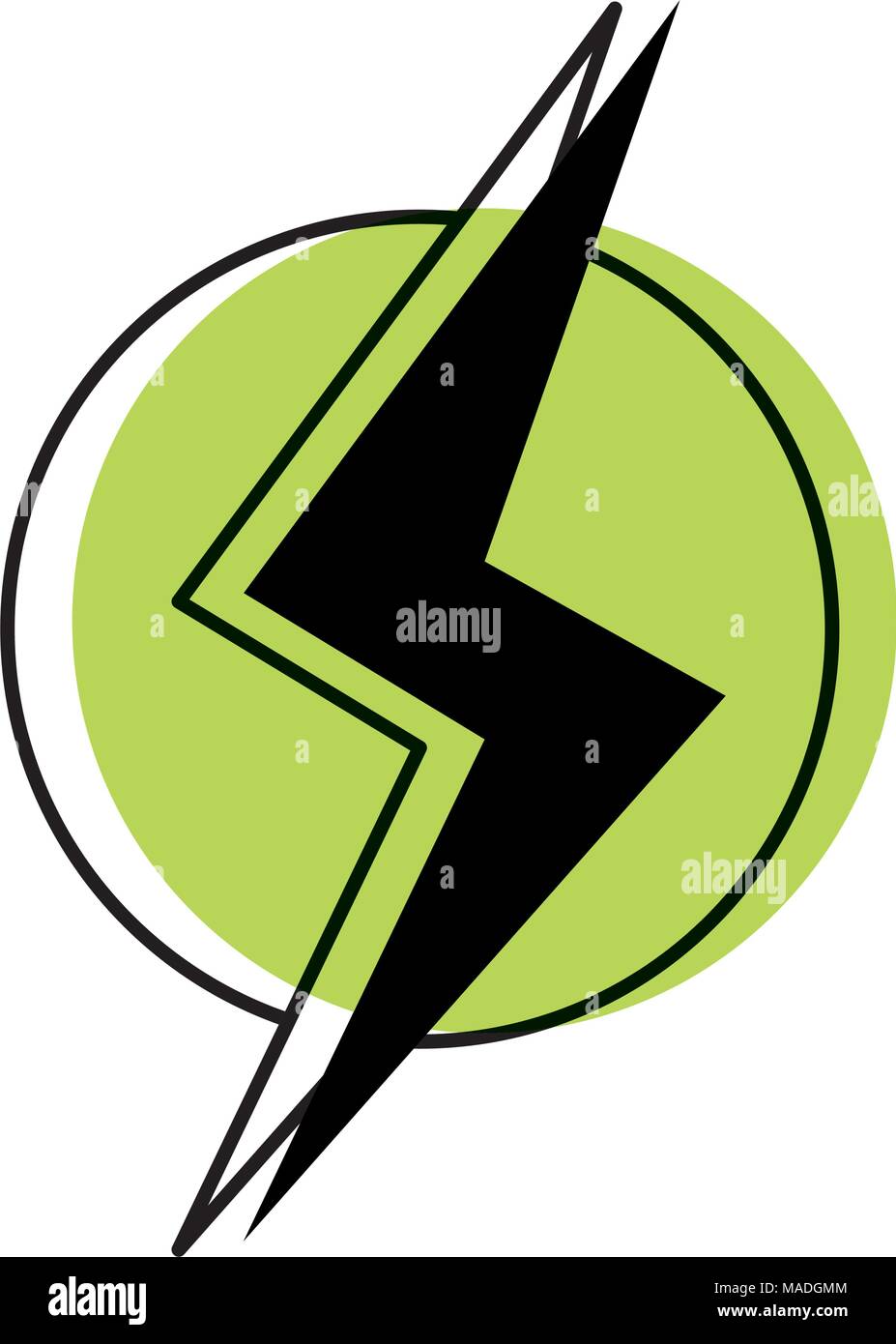 moved color power hazard energy to danger symbol vector illustration ...