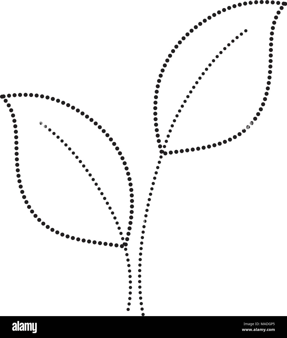 dotted shape exotic leaves nature plant design vector illustration ...