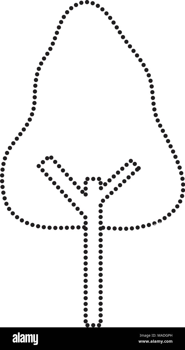 dotted shape natural tree with branches eco care vector illustration ...