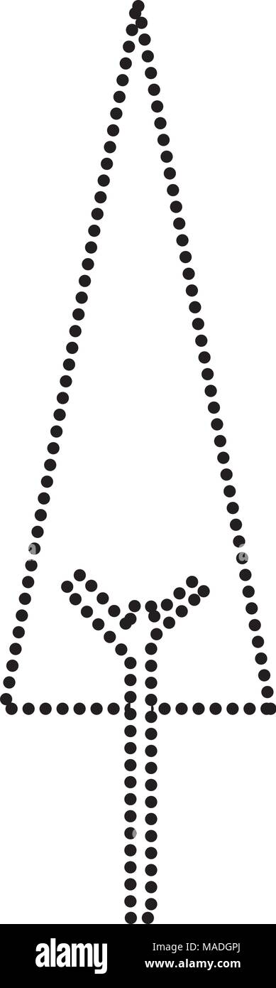 dotted shape nature pine tree with branches design vector illustration ...