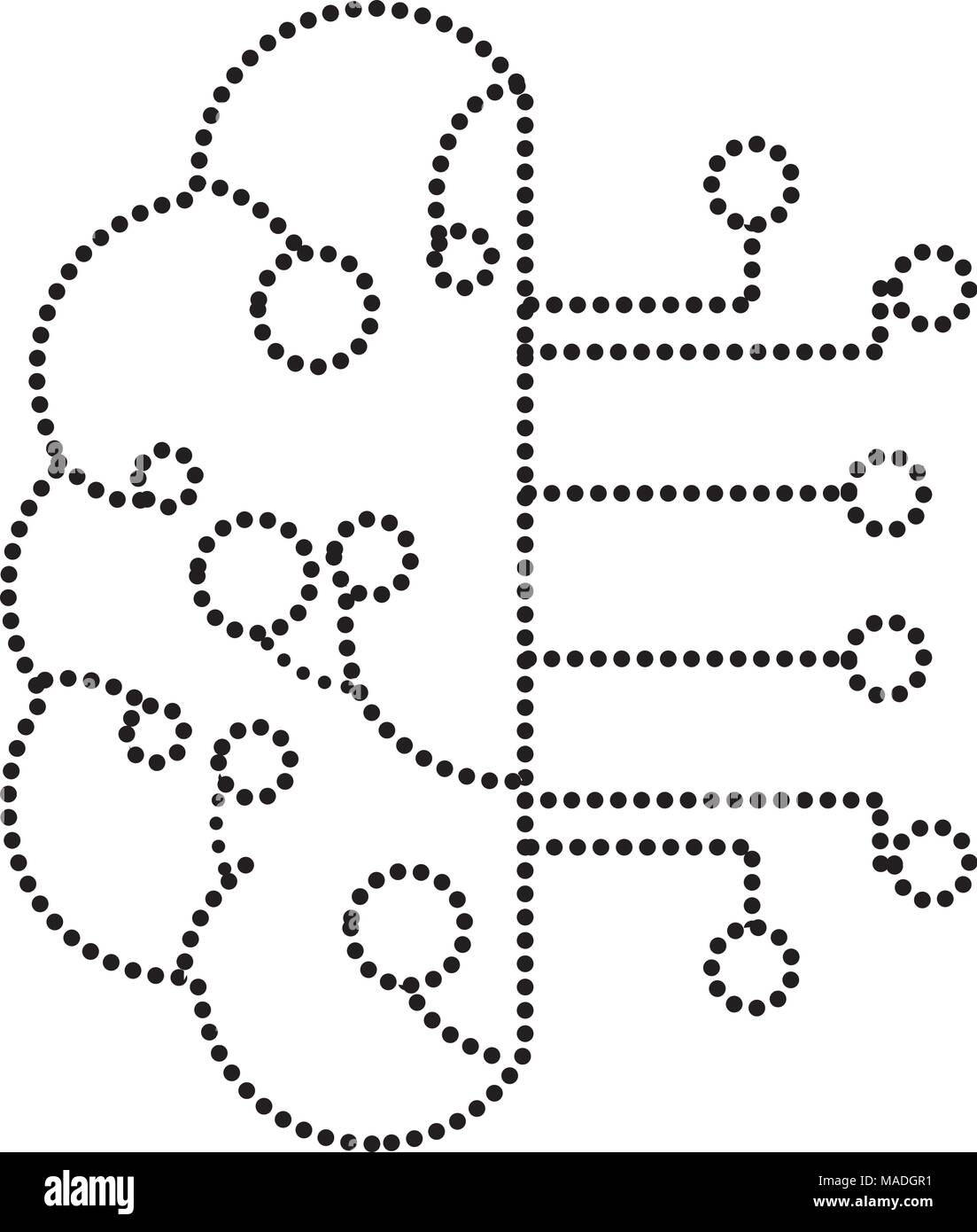 dotted shape artificial intelligence to brain circuits technology ...