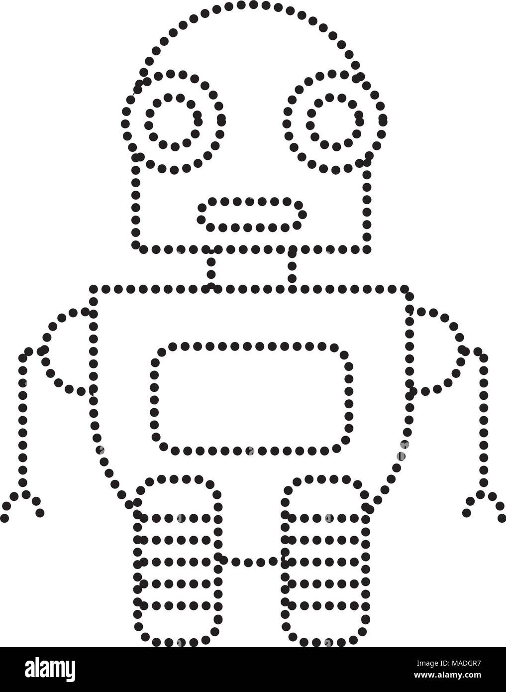 dotted shape futuristic robot technology with artificial intelligence ...