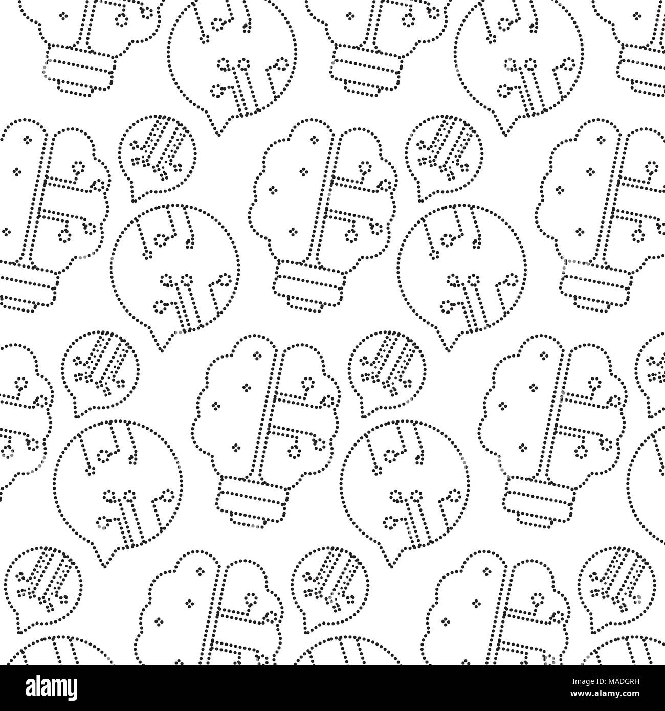 dotted shape brain bulb with chat bubbles circuits background vector ...