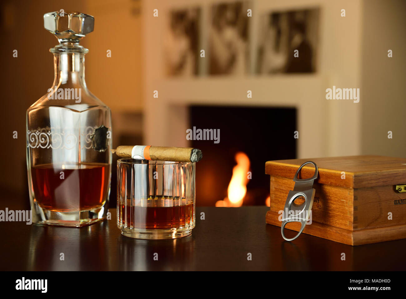 enveloping environment heated by the fire in the fireplace. in the ...