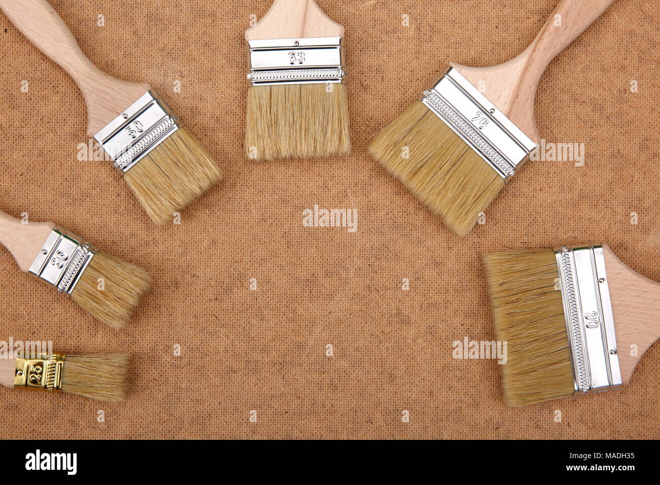 A collection of painting tools ready for use for hobbyist and ...