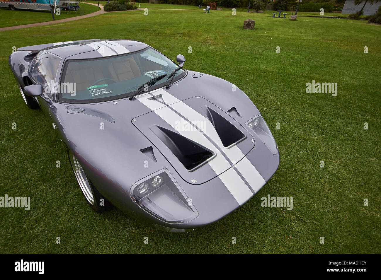 Home built Ford GT40 sports car, three quarter view from above Stock ...