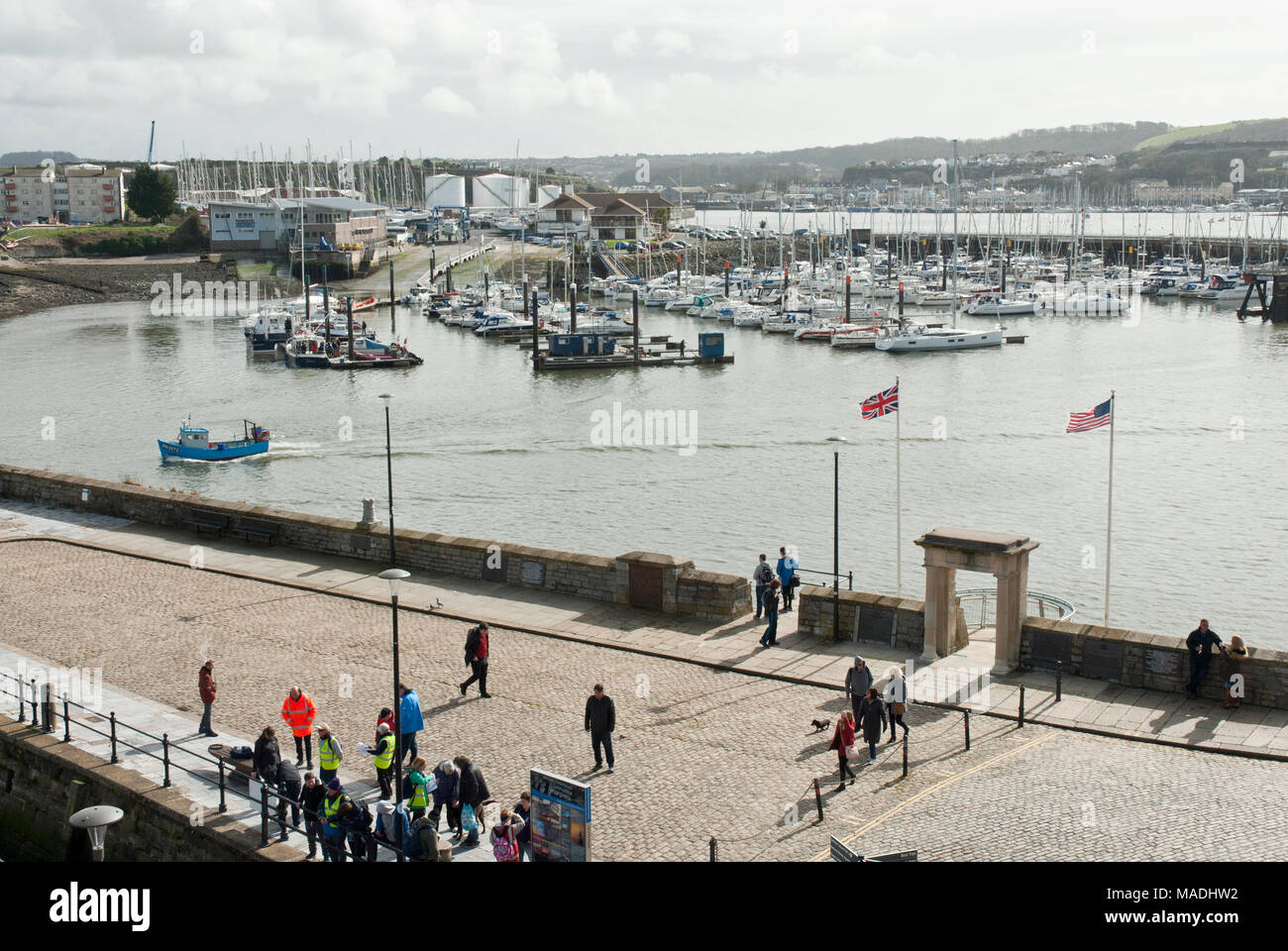 View from above. Barbican, Plymouth showing historic canopy ...