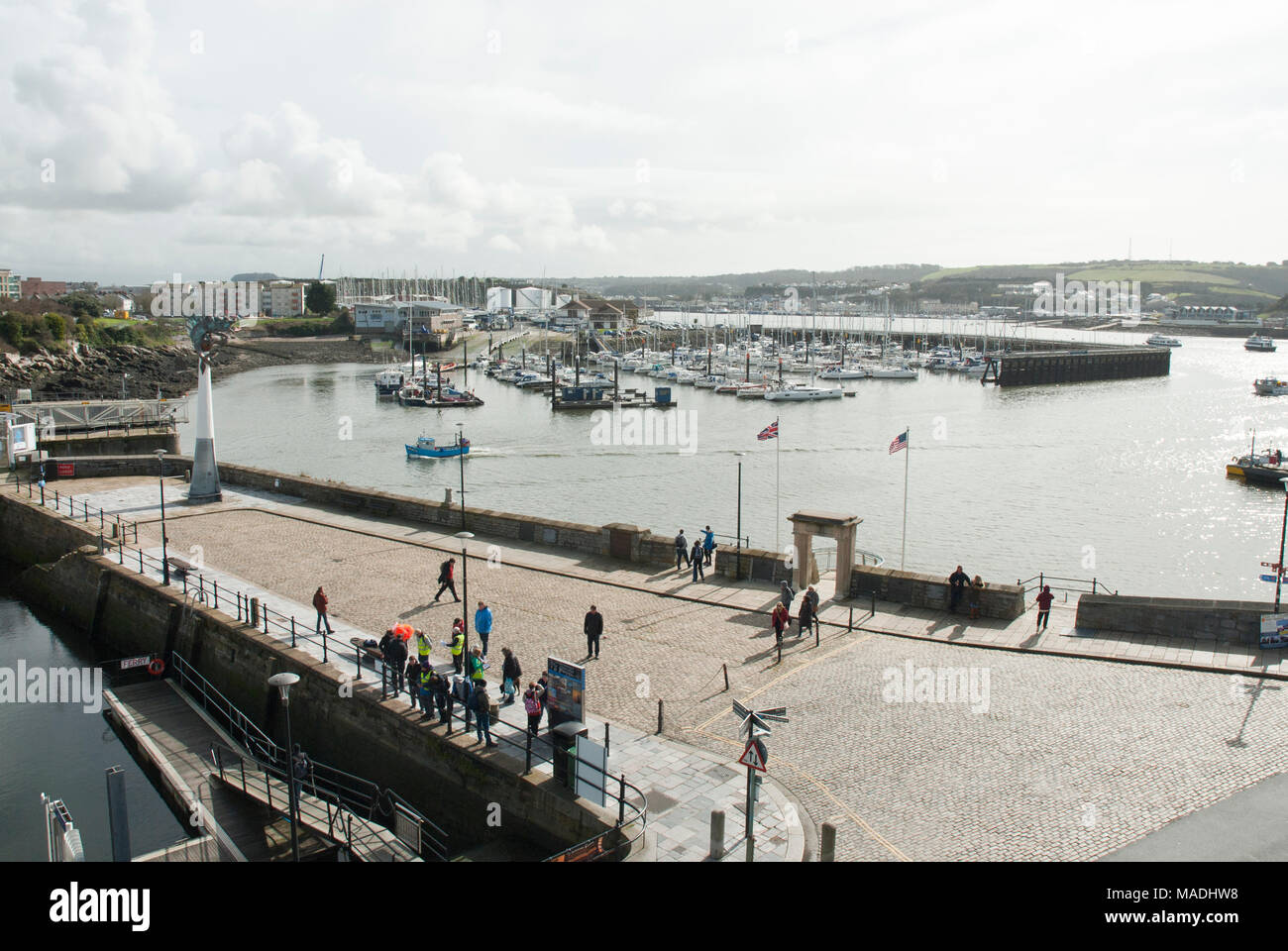 View from above. Barbican, Plymouth showing historic canopy ...