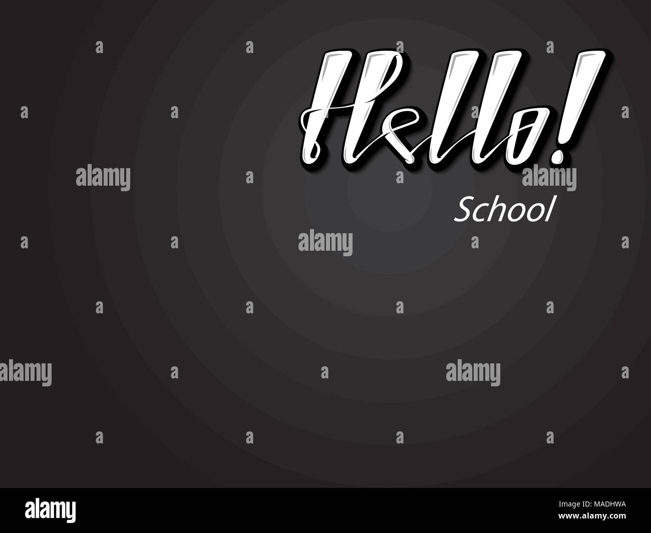 Hello school lettering word copy space template. Vector illustration ...