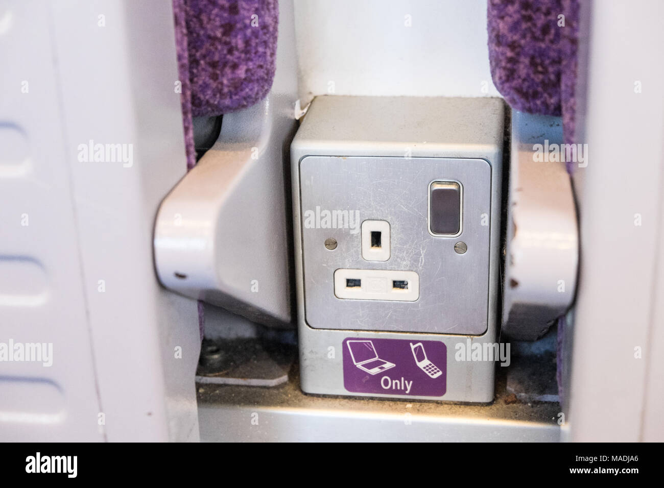 Electric,electrical,socket,for,laptop,phone,recharge,On,Trans Pennine ...