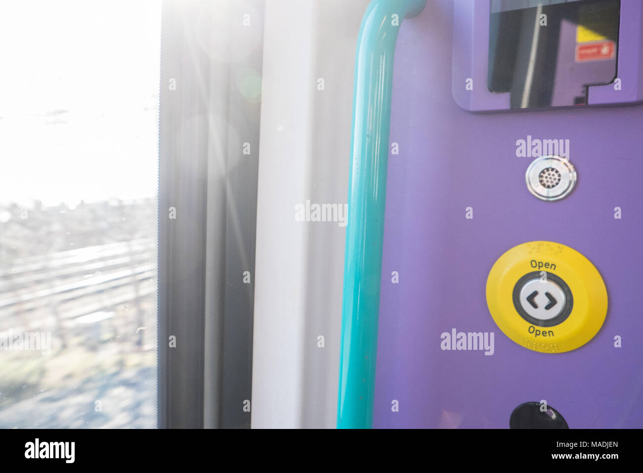 Train door button hi-res stock photography and images - Alamy