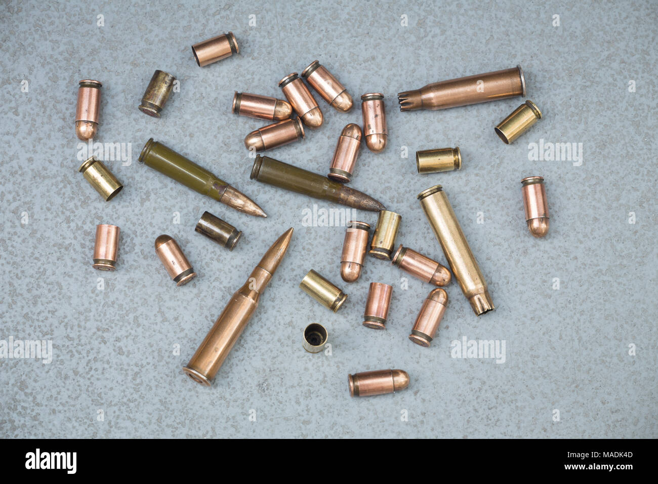cartridges and scales from various types of weapons Stock Photo - Alamy