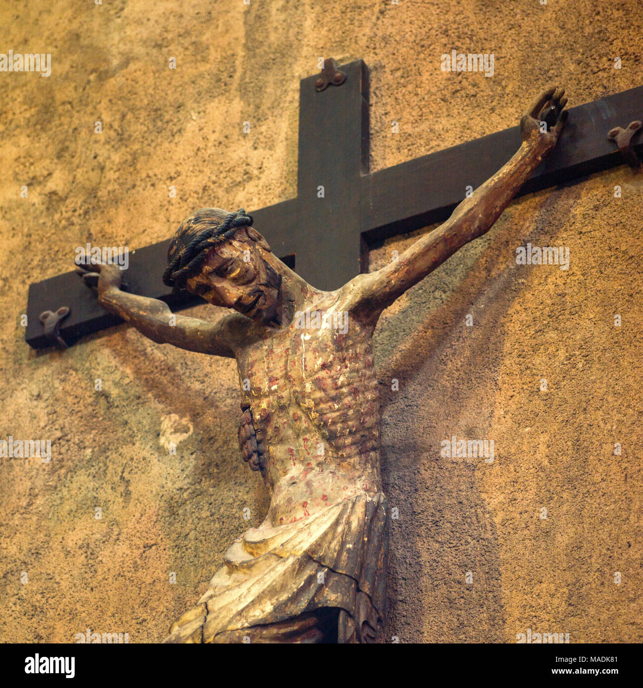 Christ on a cross. Basilica Saint Julien. Brioude. Auvergne. France ...