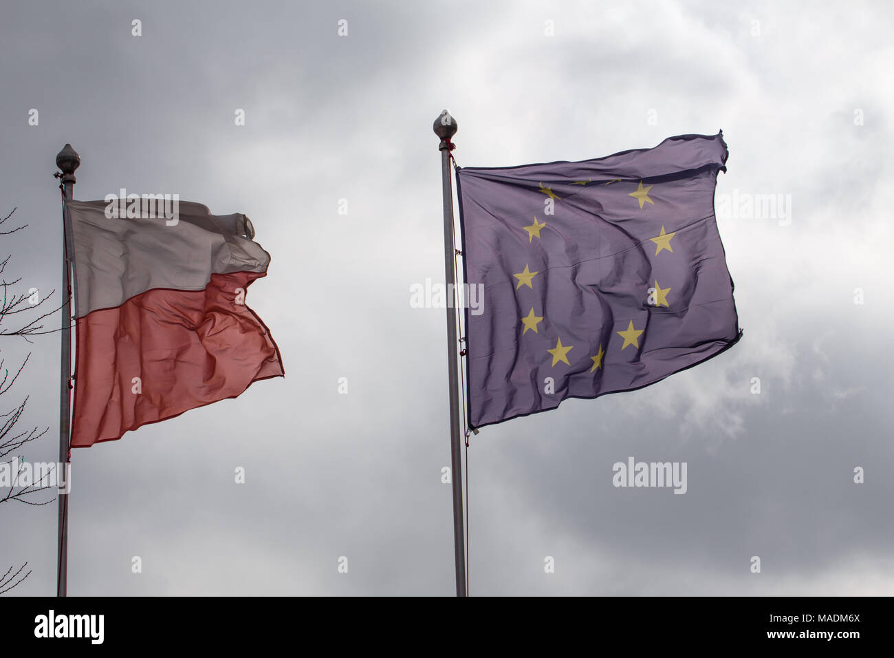 Polish and european union flags hi-res stock photography and images - Alamy