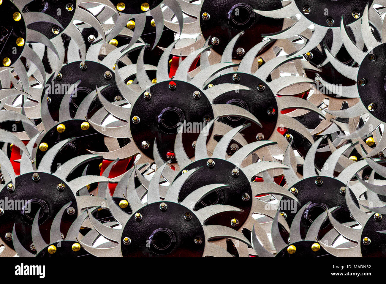 a lot of metal, a harrow, a background image Stock Photo - Alamy