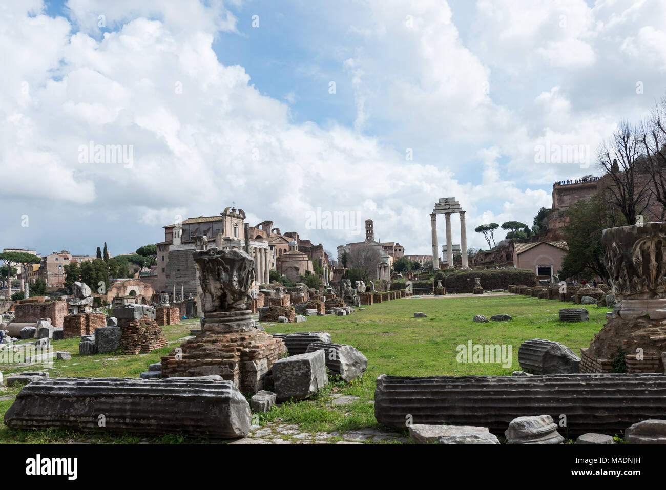Horizontal picture of destroyed columns of the ancient building from ...