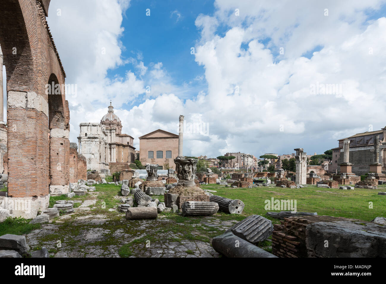 Horizontal picture of ruins from Roman Empire, unesco heritage in Rome ...