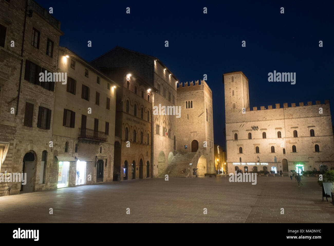 Historic buildings of Todi, Perugia, Umbria, Italy, in the main square ...