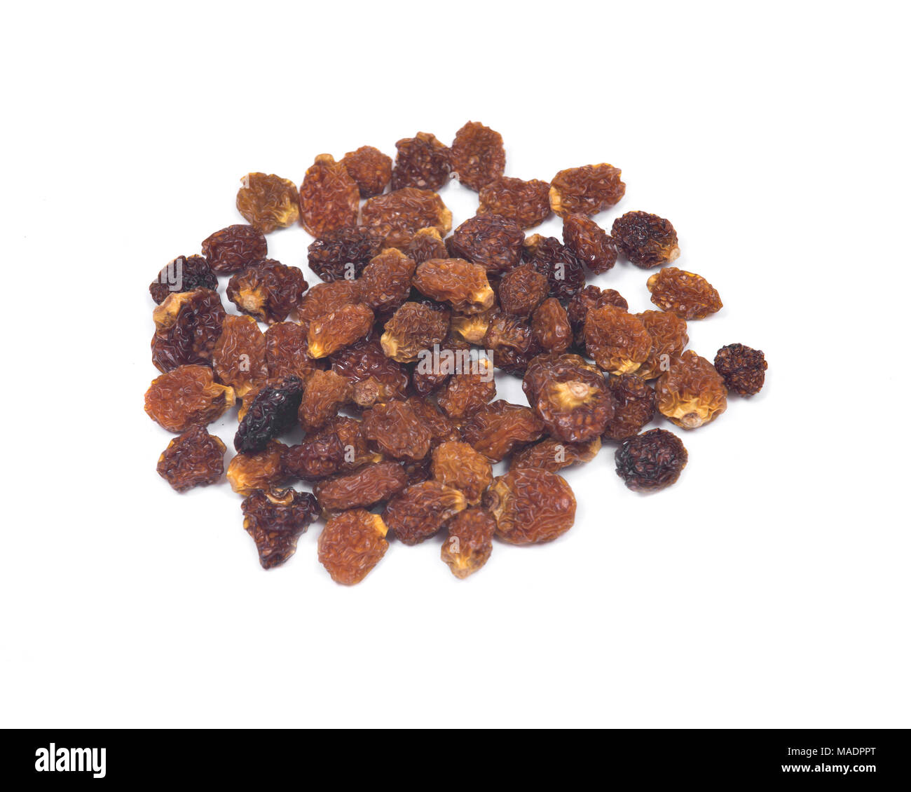 Dried organic golden berries, Physalis Peruviana, isolated on white ...