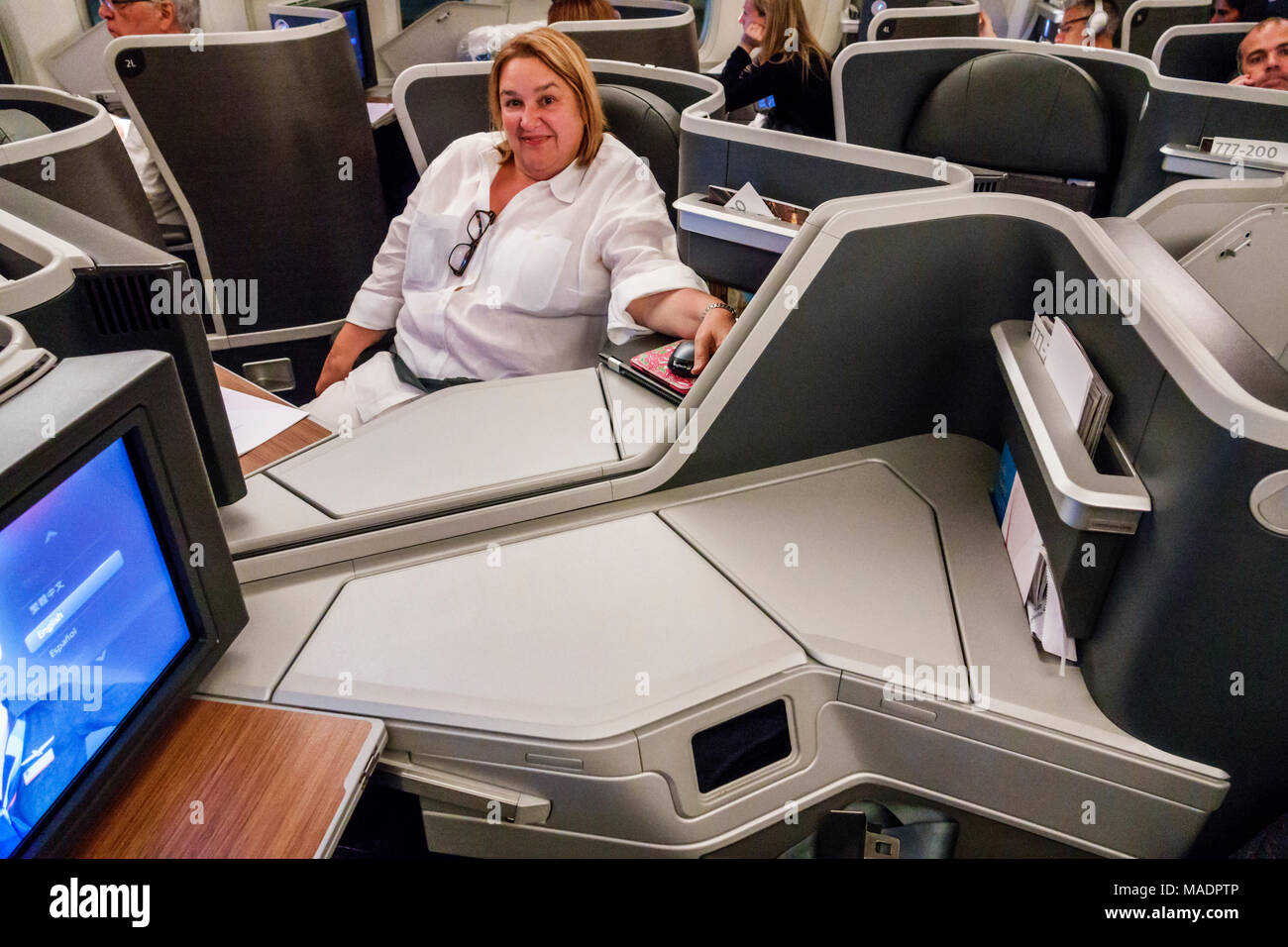 American airlines business class section seating seats hi-res stock ...