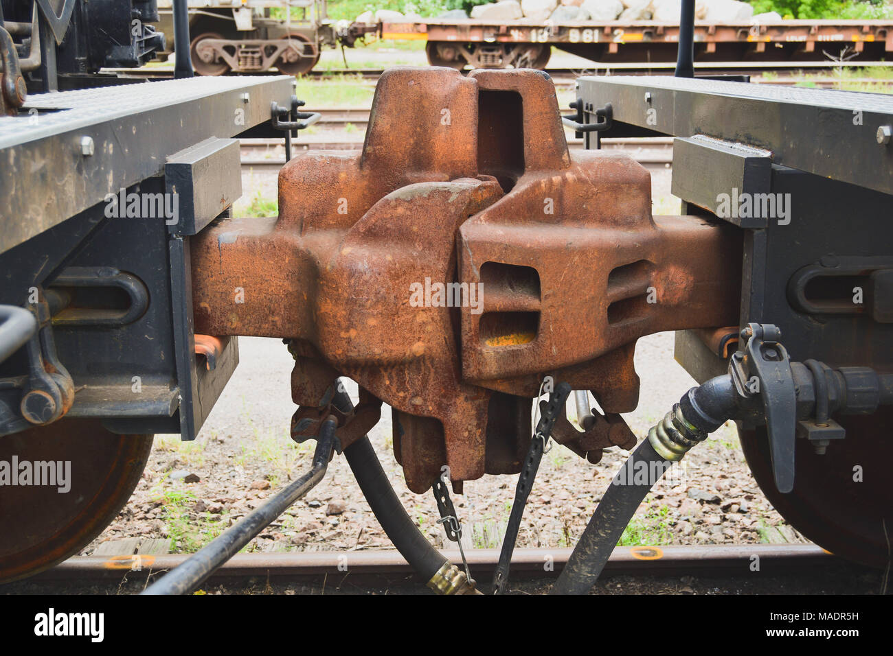 Railroad car coupler hi-res stock photography and images - Alamy