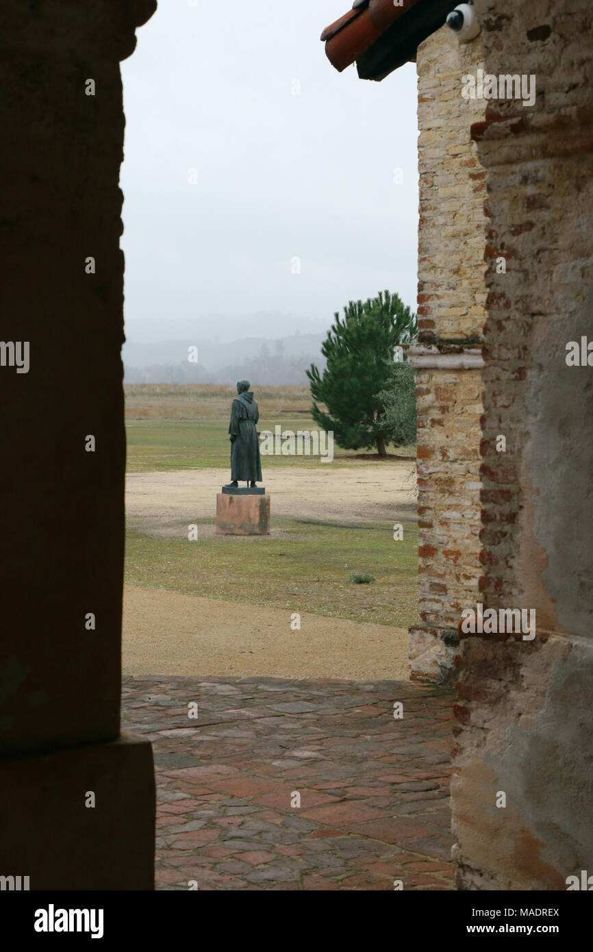 Statue of Fr. Junipero Serra at the Mission San Antonio de Padua, Jolon ...