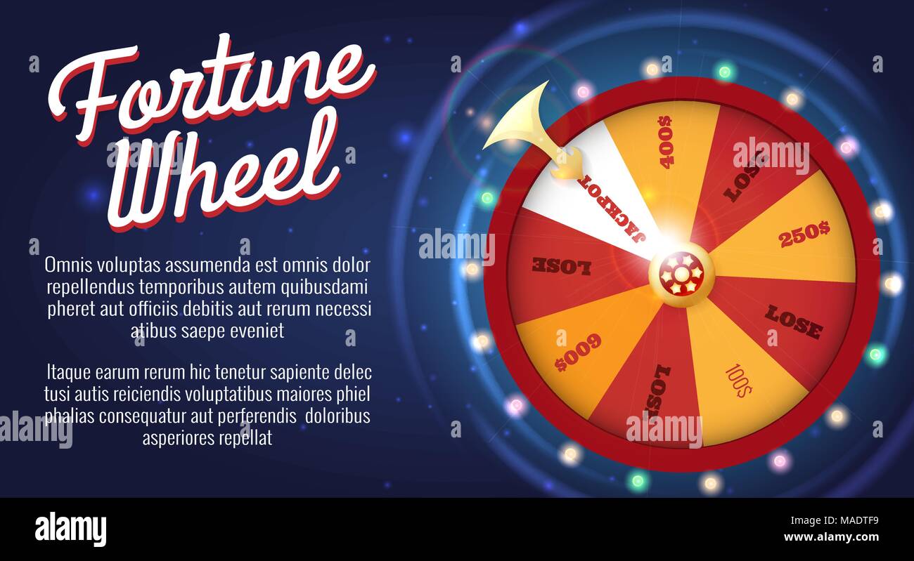 Motion fortune wheel poster. Wheel of fortune banner, roulette or ...