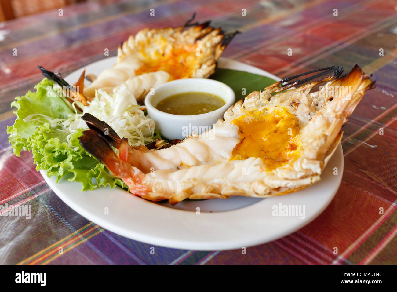 Grilled Giant River Prawn at Ayutthaya in Thailand Stock Photo - Alamy
