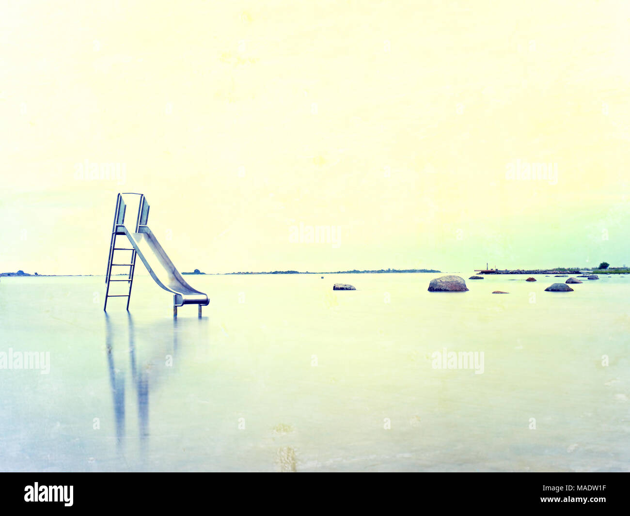 Old rusty water park slides hi-res stock photography and images - Alamy